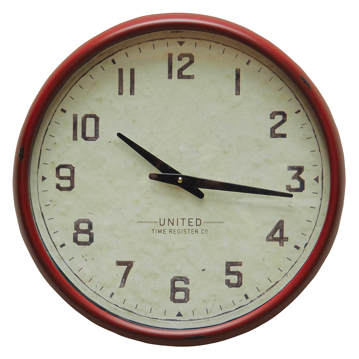 Déco Montagne - Horloge,murale,en,fer,rouge,D40,Chehoma