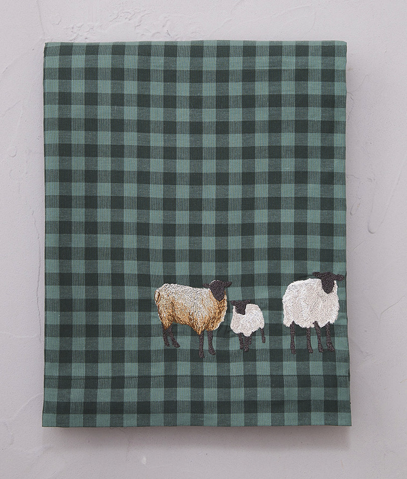 Drap plat brodé Shetland 240x310 Sylvie Thiriez - Cosy Maison